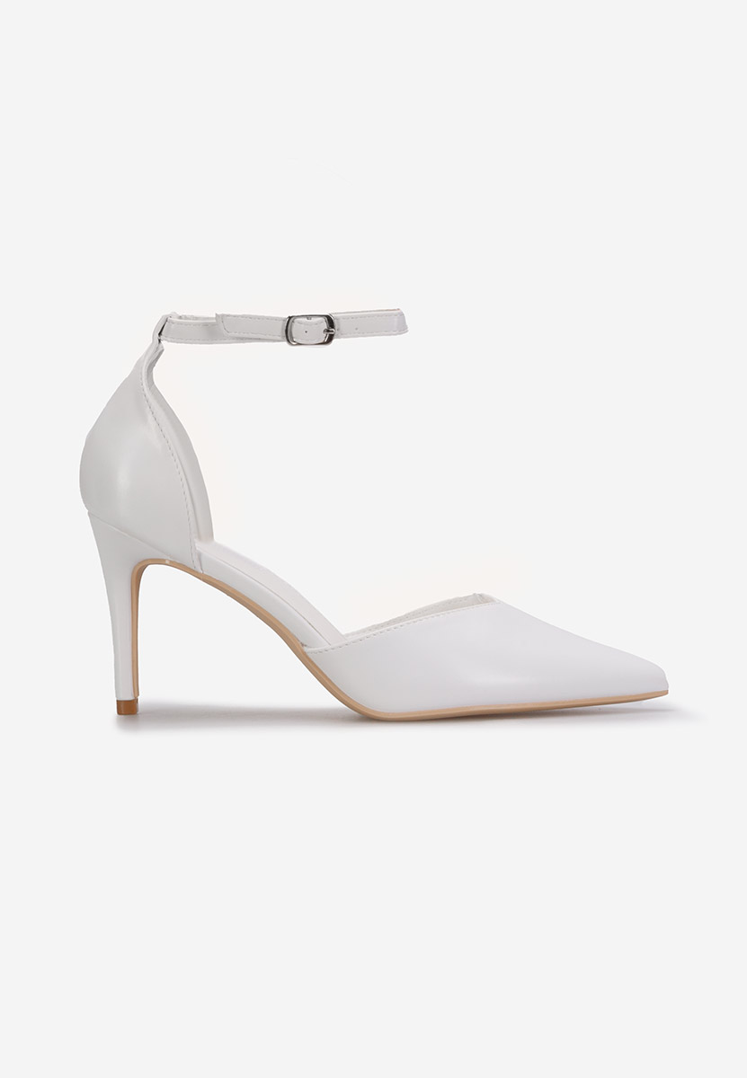 Pantofi cu toc stiletto Sevyna albi