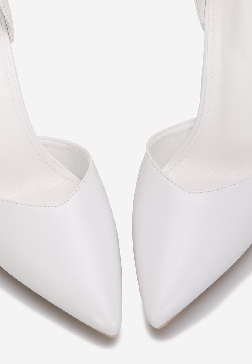 Pantofi cu toc stiletto Sevyna albi