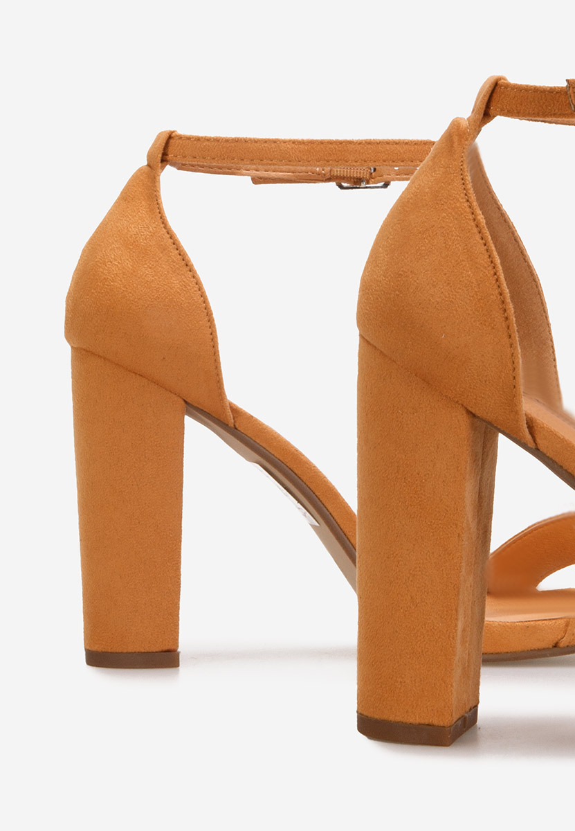 Sandale cu toc gros Palea camel
